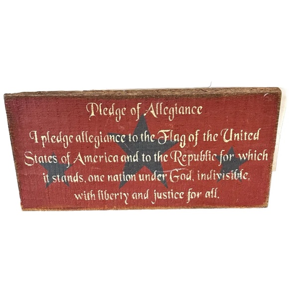 Wall Decor | Distressed Pledge Of Allegiance Wooden Freestanding Box ...